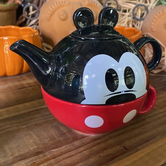 Disney | Kitchen | Disney Mickey Mouse Stacking Teapot And Cup Set With ...